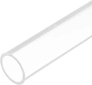 uxcell Clear Rigid Acrylic Pipe 26mm(1 inch) ID x 32mm OD x 305mm Round ...