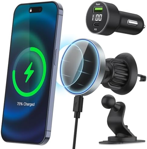 Amazon.com: JOYROOM for MagSafe Car Mount Charger, [2024 Upgraded ...