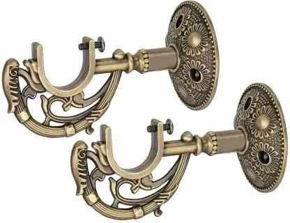 Buy Ebenezer Brown Rod Rail Bracket Metal(Pack of 2) Online at Low ...