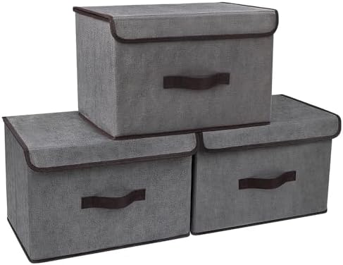 Rigid Foldable Fabric Storage Box with Zipper lid, handle, Garment ...