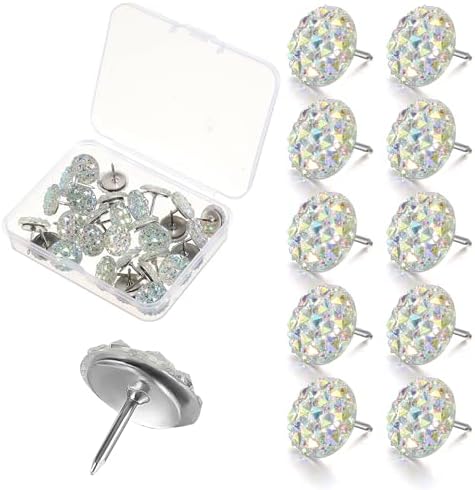 Amazon.com: 30PCS Decorative Push Pins 0.45” Shiny Diamond Thumb Tacks ...