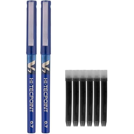 Pilot V7 Liquid Ink Roller Ball Pen (Pack of 2 Blue Pen),9000014719 Ink ...