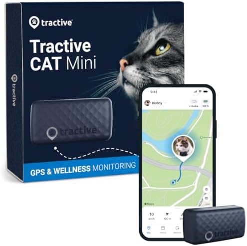 Tractive Mini GPS Pet Tracker for Cats - Waterproof, GPS Location ...