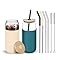 Amazon.com: WillCome 20oz Glass Cups with Lids and 3 Types of Straws ...