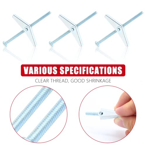 Snapklik.com : 60 Pcs 1/8 Inch Metal Toggle Bolts, 1/8 X 2 Inch ...