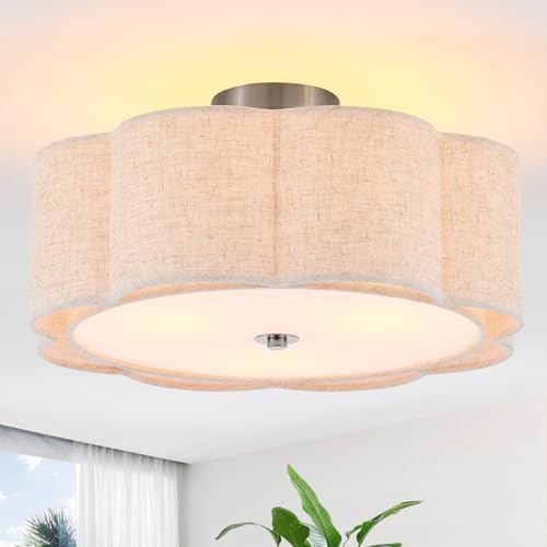 YOMECOO 18" Large Semi Flush Mount Ceiling Light, Modern Ceiling ...