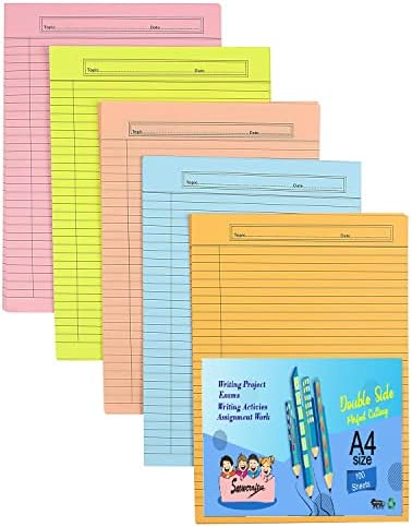 SNOW CRAFTS A4 Size Both Side Ruled Colour Sheets for Project ...