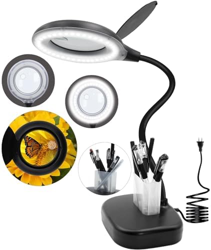 Amazon.com: 5X Large Magnifying Glass with 42 LED Light and Stand ...