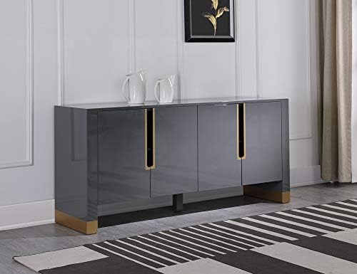 Amazon.com - Best Master Furniture Taylor High Gloss Lacquer Sideboard ...