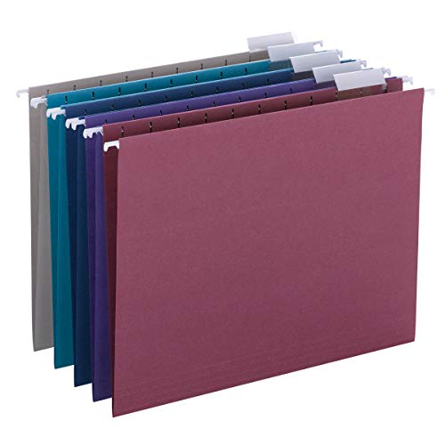 Smead Colored Hanging File Folder with Tab, 1/5-Cut Adjustable Tab ...