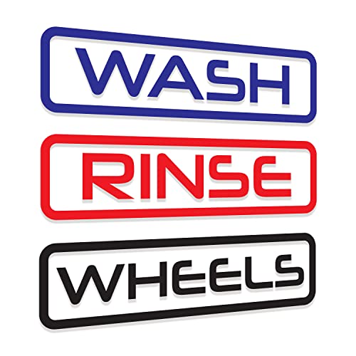 Car Detailing Wash Rinse & Wheels Vinyl Bucket Stickers Vinyl Decal ...