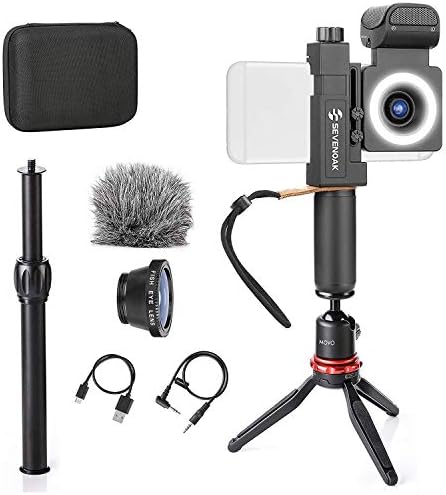 Amazon.com: Movo VXR10+ Smartphone Vlogging Kit with Mini Tripod, Phone Grip, and Video ...