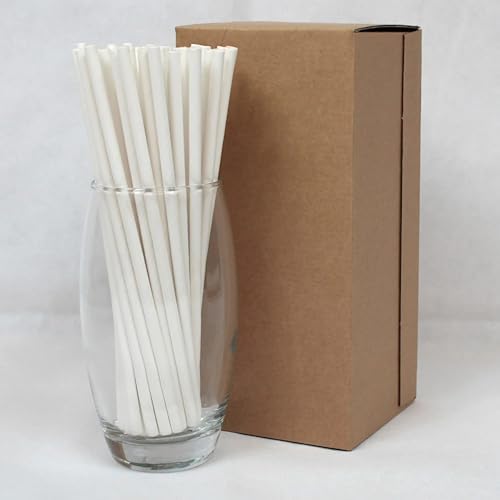 White Paper Straws 6mm x 200mm (8") - Pack Size 500 - Food Safe/PFAS ...
