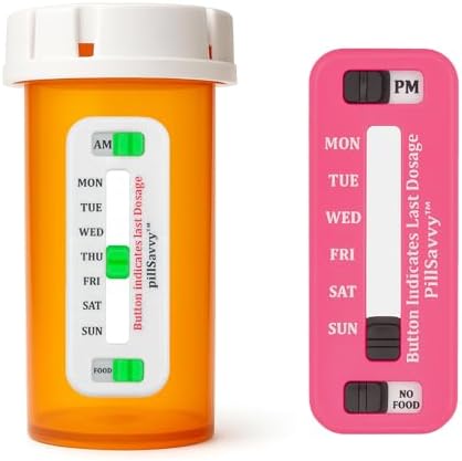 Amazon.com: PillSavvy™ Daily Pill Tracker – Non-Digital, Reusable ...