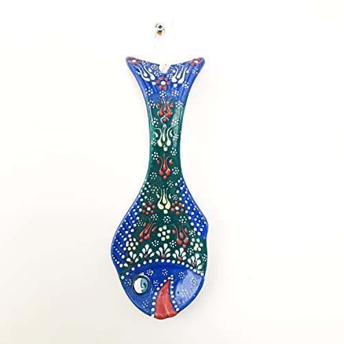 Amazon.com: Stoneware Fish Wall Decor, Nautical Fish Pottery Spoon Rest ...