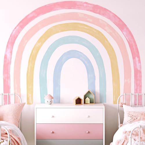 Amazon.com: Supzone Large Rainbow Flower Wall Stickers Boho Rainbow ...