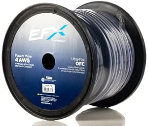 Amazon.com: Scosche EFX PW4BL-125 4 Gauge OFC Wire, 4 AWG Pure Copper ...