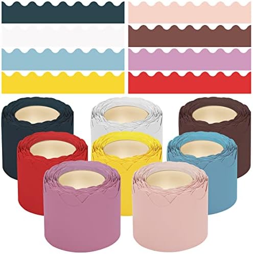 Amazon.com: 10 Rolls Bulletin Board Borders 164ft Scalloped Colorful ...