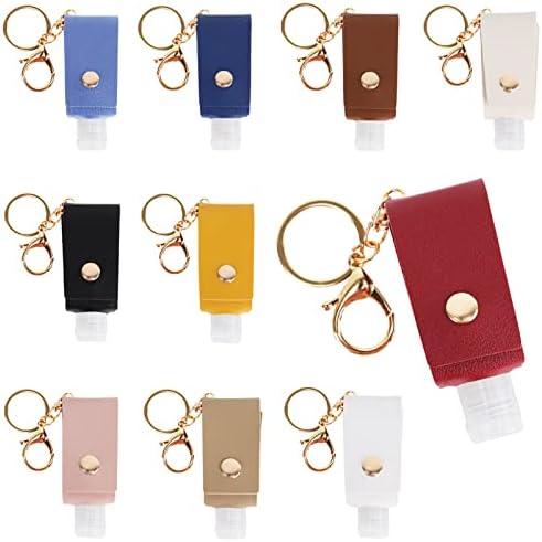 PEOVLVN 2Pcs Hand Sanitizer Keychain, 30ml Portable Leather Hand ...
