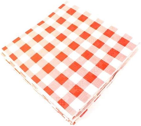 PARTYRama 25 Red and White Check Paper Table Cover 90cm x 90cm : Amazon ...