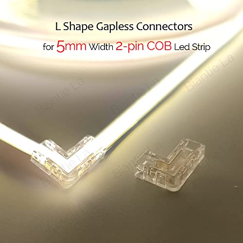 Masterwon L Shape 2-Pin COB LED Light Strip Connectors 5mm Width Right ...