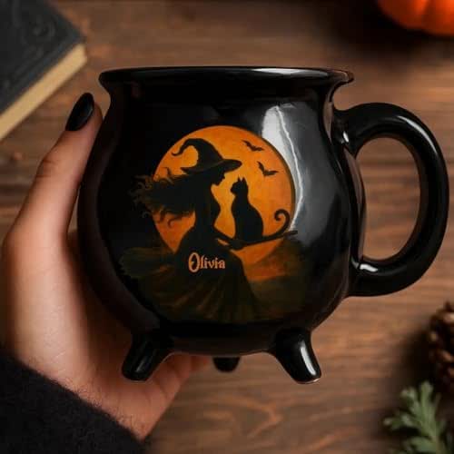 Amazon.com: Custom Witch Cauldron Coffee Mug – Personalized Purrfectly ...