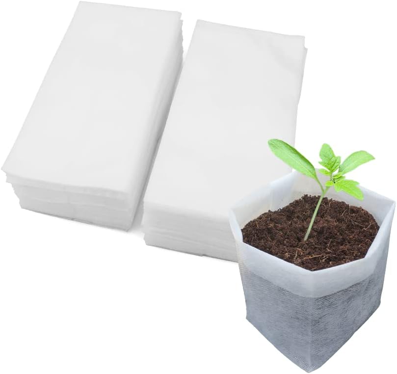 Amazon.com : 100Pcs Nursery Growing Bags, Non-Woven Fabric Seedlings ...