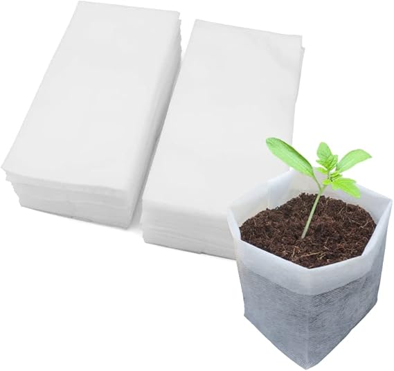 Amazon.com : 100Pcs Nursery Growing Bags, Non-Woven Fabric Seedlings ...