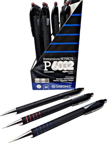 Portaminas P6032 Sabonis Retractil 0.7 Cuerpo Goma Caja Exhibidora con 24 Piezas : Amazon.com.mx ...
