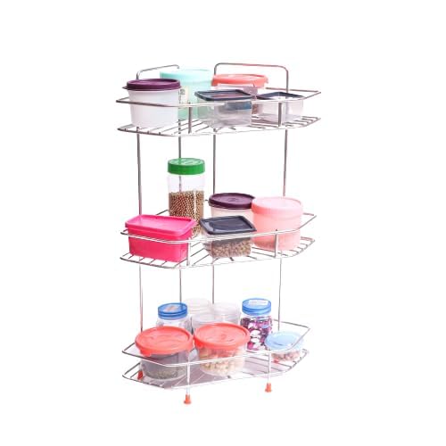 DIVI HOME -Corner Shape Stand Stainless Steel Multipurpose Storage Rack ...