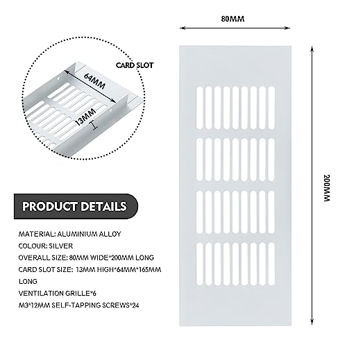 TsunNee 6PCS Air Vent Grilles Cover, 200 x 80mm Aluminum Alloy Kitchen ...