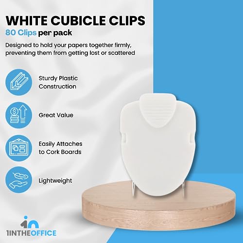 Snapklik.com : 1InTheOffice Cubicle Clips, White, 80/Pack