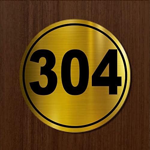 Number Plate 304 Laser cut Gold round round Acrylic smooth finish plate ...