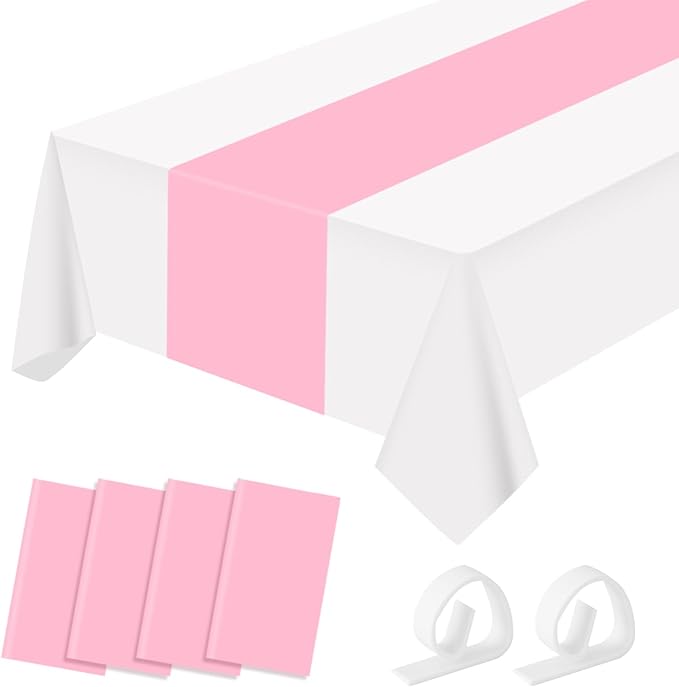 Amazon.com: Premium Disposable Plastic Table Runner 14 x 108 Inch Table ...