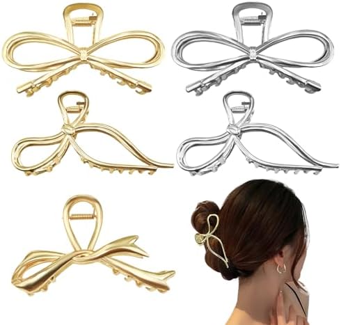 Amazon.com : LYDZTION Bow Hair Claw Clips for Women, 5Pcs Metal Large ...