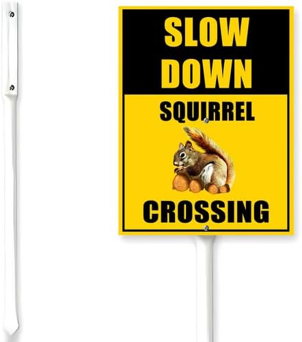 Amazon.com : Houseuse Squirrel Crossing Sign With Stake Slow Down Sign ...