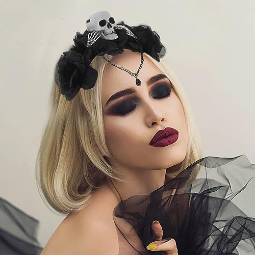 Amazon.com : Catery Gothic Floral Headband Halloween Rose Headband ...