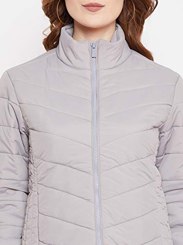 Octave Women's Regular Quilted Full Sleeve Jacket Grey : Amazon.in ...