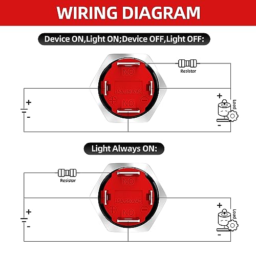 Snapklik.com : Joinfworld 12V 20 Amp Heavy Duty Latching Push Button ...