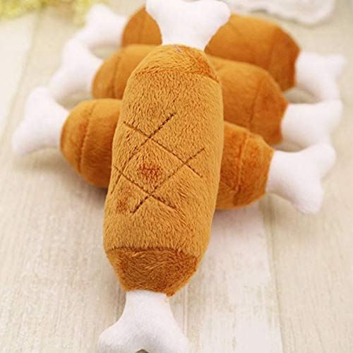 Chicken Leg Bone Plush Toy, Creative Soft Plush Chew Squeaky Play Toy ...