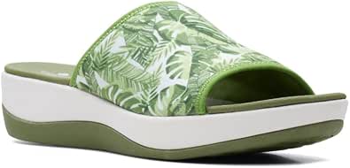 Amazon.com: Clarks 女款 Arla Nora 涼鞋, 白色紡織品 : 服裝，鞋子和珠寶