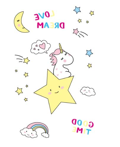 Amazon.com : Victory Rocooart Cartoon Unicorn Tattoo For Kids and ...