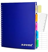 Amazon.com : MOWEE Spiral Notebook - 5 Subject Notebook, College Ruled ...