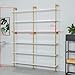 Industrial 6-Tiers Modern Ladder Shelf Bookcase,Solid Wood Storage ...