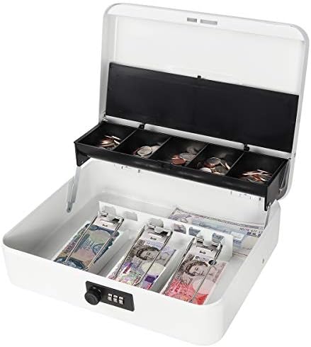 PAVO 8014408 12 inch Cash Box with Combination Lock - Dark Grey ...