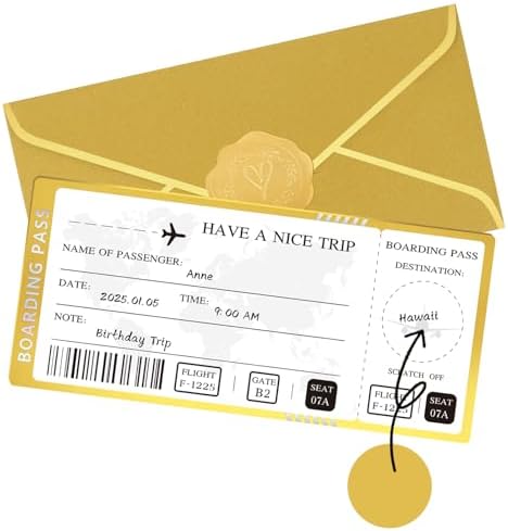 Amazon.com : Golden Ticket Scratch Off with Envelopes and Seal, Golden ...