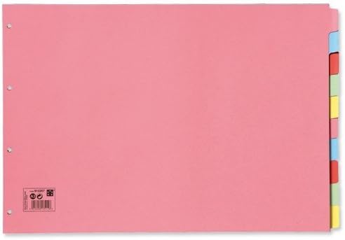3xSubject Dividers Multipunched Manilla Board 10-Part Oblong A3 ...