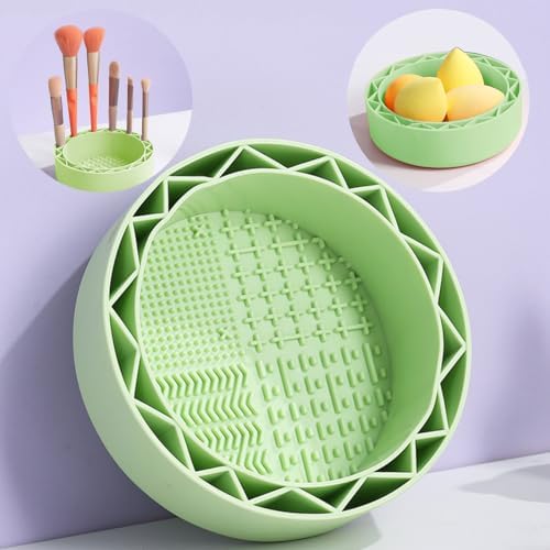 Amazon.com: Silicone 3 in 1 Makeup Brush Cleaner Mat With Drying Rack ...