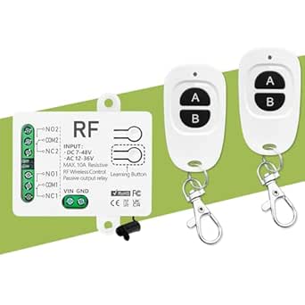 EunnacoTop 433Mhz Wireless Remote Control Switch,Type-C 5V or DC 12V ...
