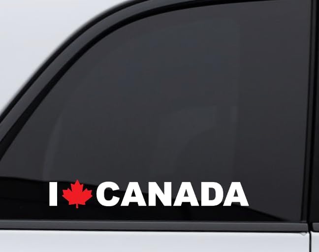 I LOVE CANADA Funny Leaf Canada Lover Canadian Sticker Decal - 8’’ x 1 ...
